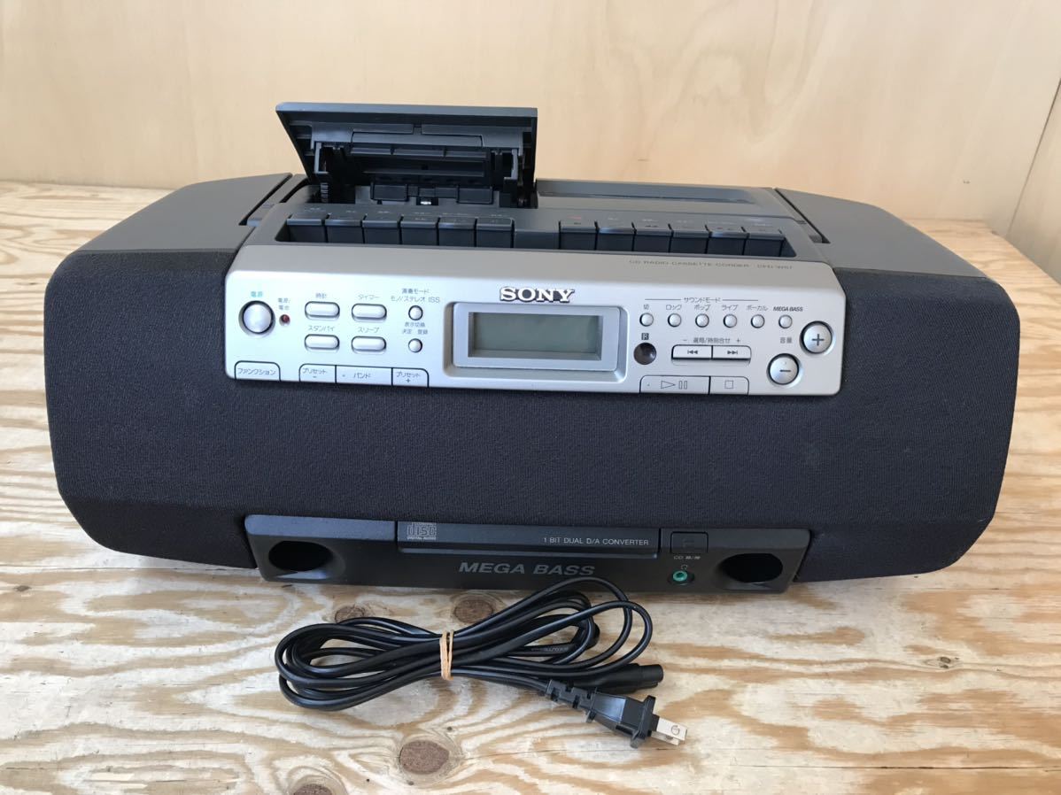 【傷や汚れあり】mF 100 CDラジカセ CFD-W57 ソニー SONY FM/AM MEGA BASS メガバス ラジカセ 06年製 ...