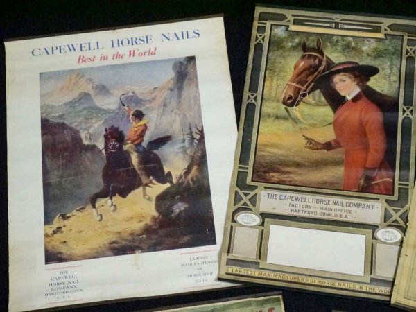 【傷や汚れあり】戦前 ポスター 8点「The Capewell Horse Nail Co」アメリカ USA 資料 馬蹄 蹄鉄 レトロ ...