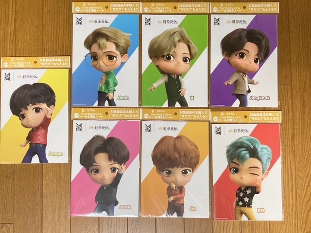 【未使用】紅茶花伝 Tiny TAN BTS 防弾少年団 シール付きB5ノート 全七種セット 新品/未使用の落札情報詳細 - ヤフオク落札価格検索 オークフリー