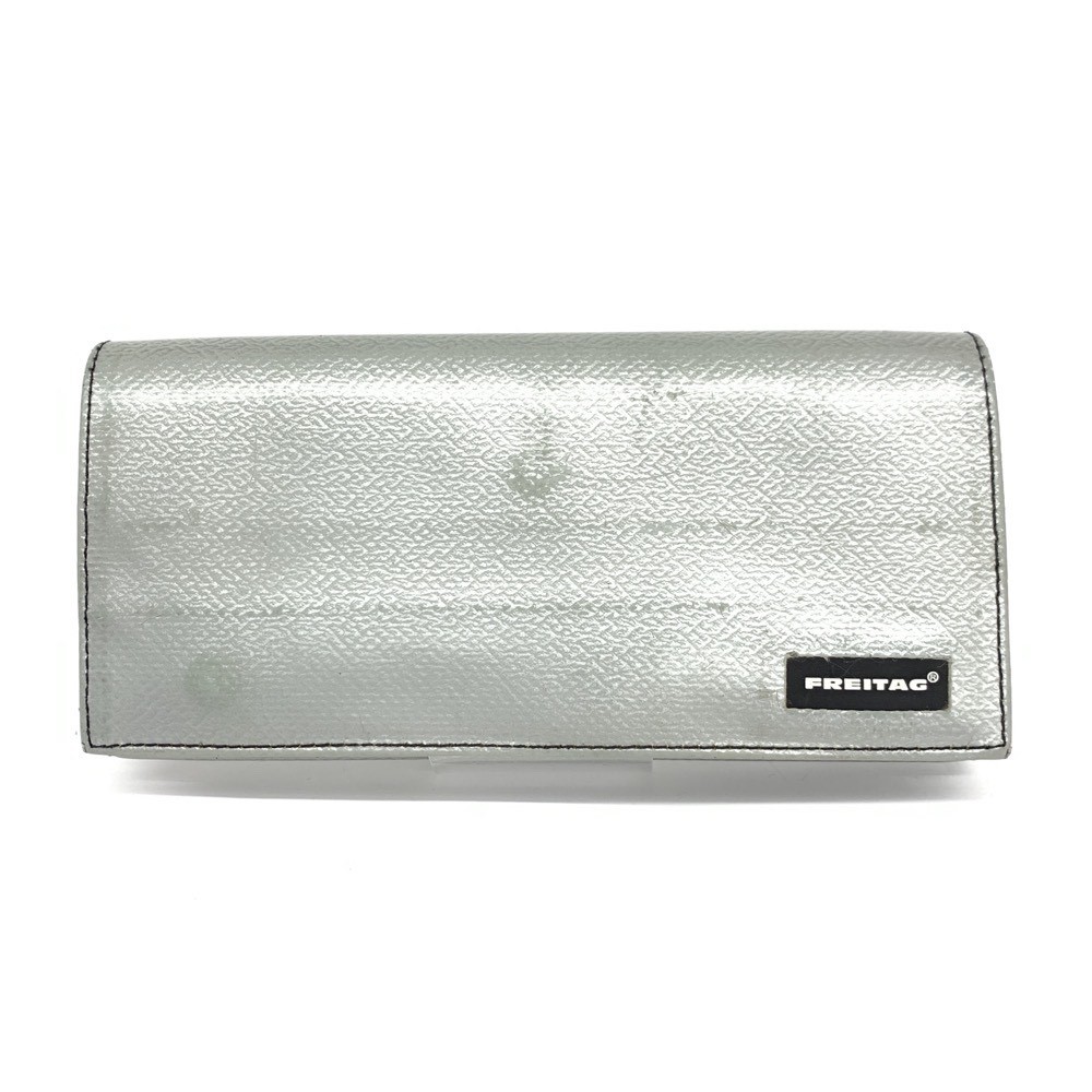 【やや傷や汚れあり】 FREITAG フライターグ 二つ折り長財布 シルバーカラー 塩化ビニール ユニセックス 財布 ウォレット サイフ ...