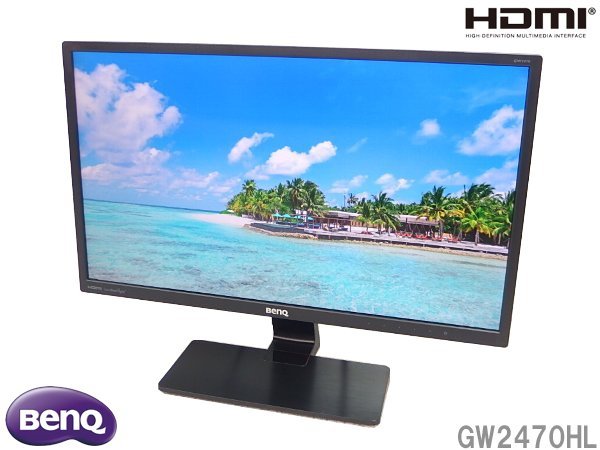 【やや傷や汚れあり】 ※ 【スタイリッシュなデザインで家庭用にも!】 BenQ 23.8型液晶モニター GW2470-B GW2470HL フルHD VGA/HDMI×2 AMVA+ 映像確認 ...