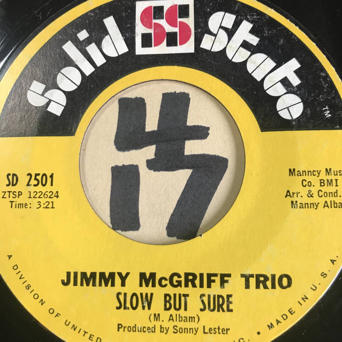 【やや傷や汚れあり】試聴 JIMMY McGRIFF TRIO SLOW BUT SURE VG++/I COVER THE ...