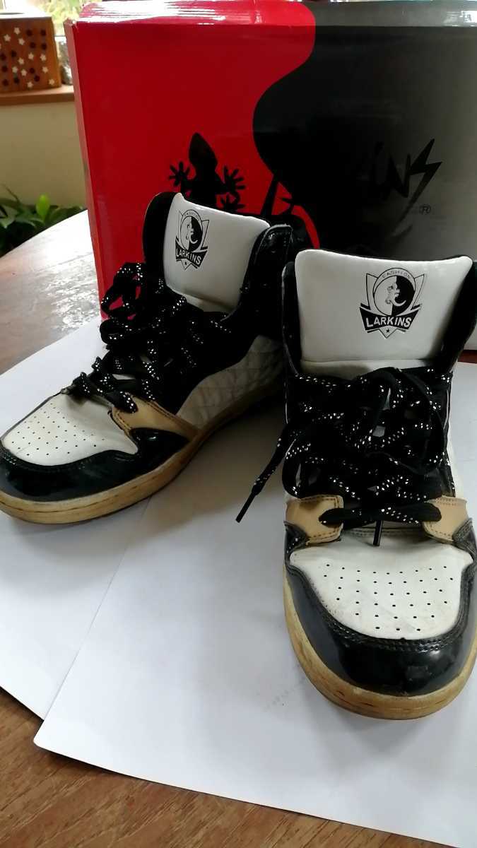 【やや傷や汚れあり】LARKINS☆ハイカットスニーカー 26.5 ブラック×ホワイト スニーカー♪so22の落札情報詳細 - ヤフオク落札 ...