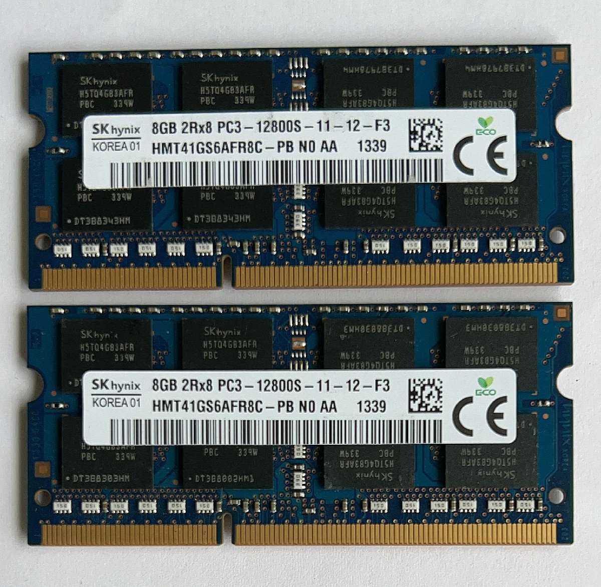【目立った傷や汚れなし】★送料無料★SKhynix 2Rx8 PC3-12800S 8GB×2 計16GB ノート用メモリ★動作品★G4の落札 ...