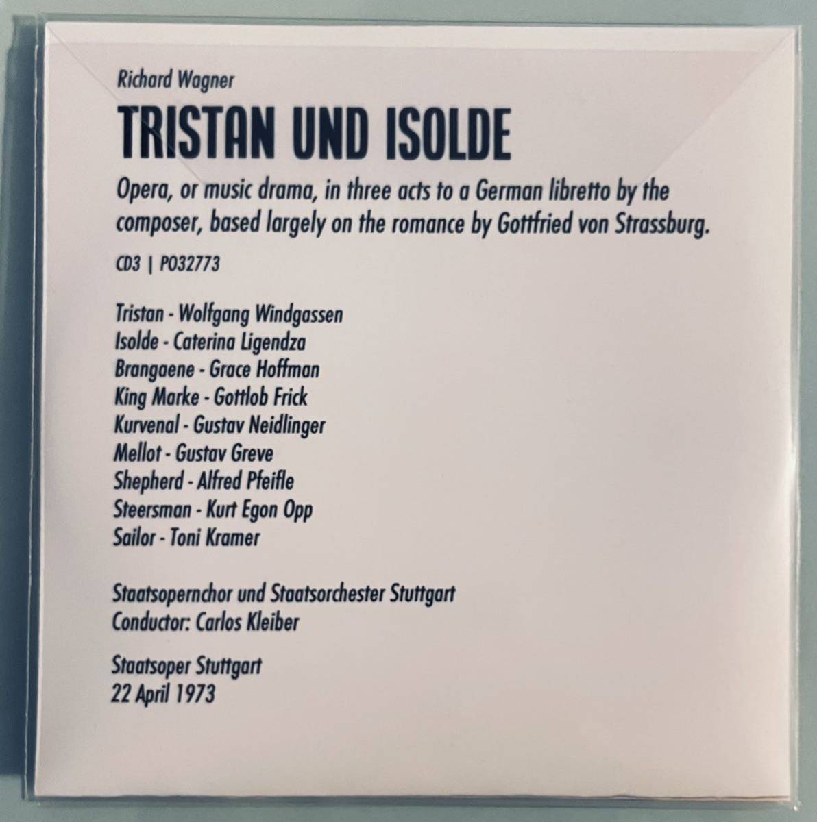 【目立った傷や汚れなし】ワーグナー「トリスタンとイゾルデ」C・クライバー シュトットガルト リゲンツァ ヴィントガッセンの落札情報詳細 ...