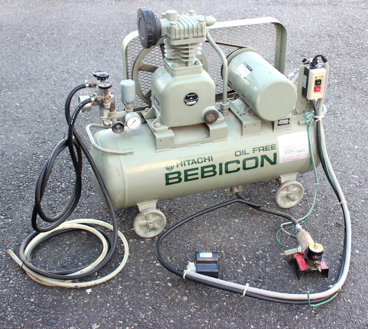 【傷や汚れあり】je31 日立 レシプロコンプレッサー ベビコン 0.75OP-8.5S6 55L 0.75kW 100V 60Hz 現状品 エアーコンプレッサー BEBICONの落札情報詳細 ...