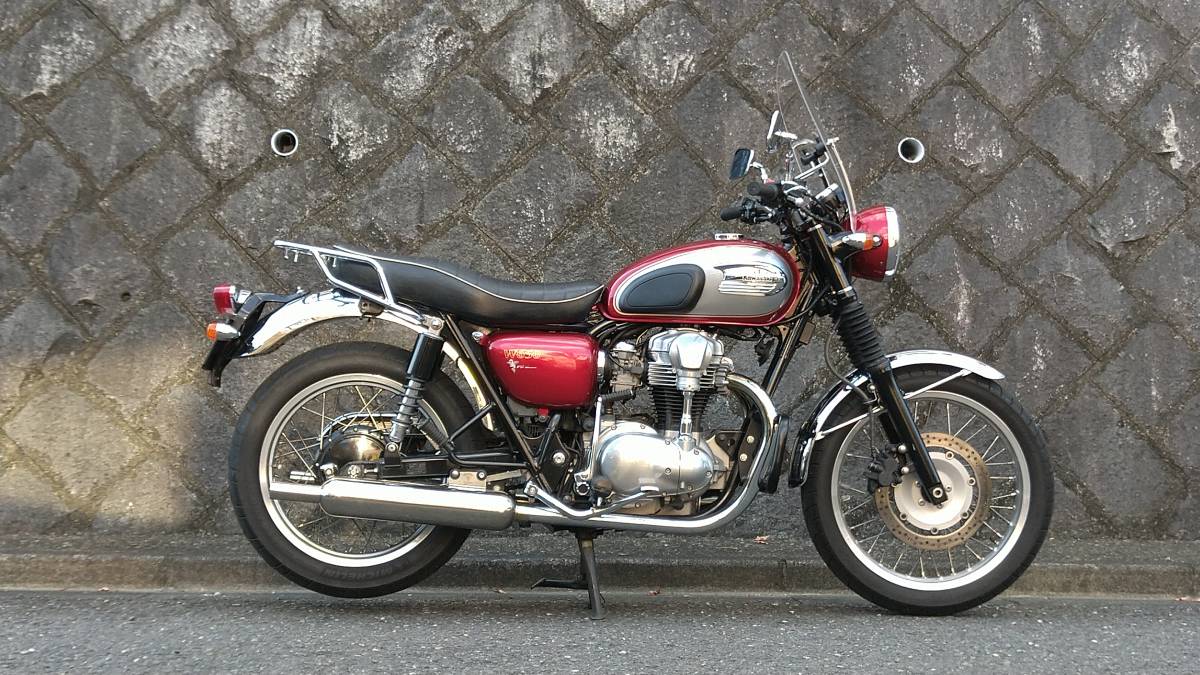 【目立った傷や汚れなし】Kawasaki カワサキ W650 2007年 2008年初登録 48513km 車検2023年5月 ワイバンマフラー ETC 純正リアキャリア付 大阪から個人出品の ...