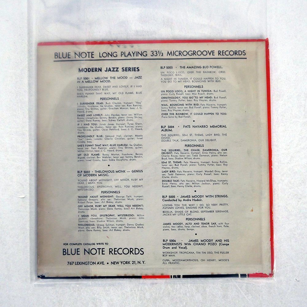 【傷や汚れあり】10 米 52年オリジナルLEX溝フラット JAMES MOODY/AND HIS MODERNISTS/BLUE NOTE ...