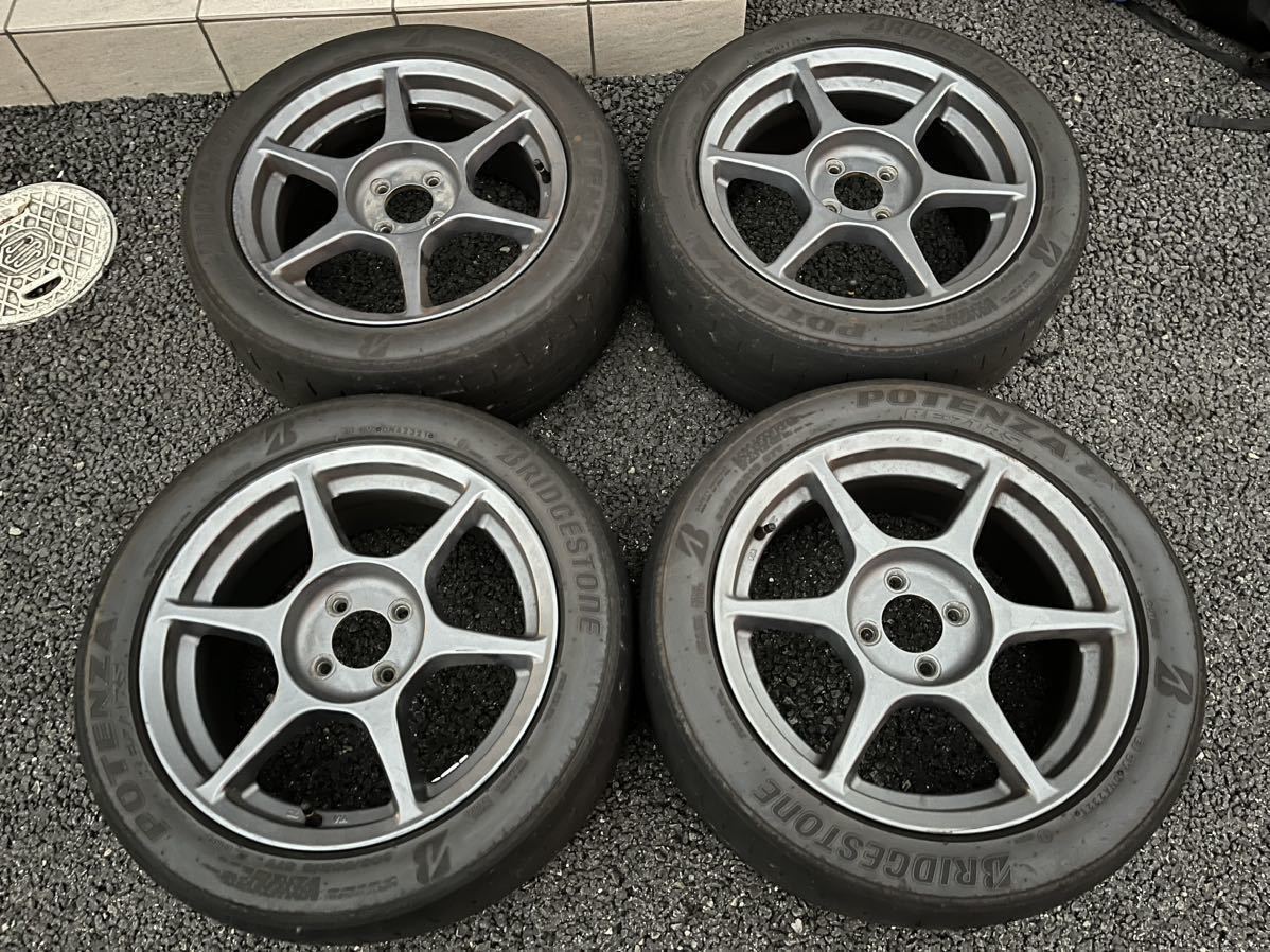 【傷や汚れあり】DEEPS★バーディクラブ BUDDYCLUB P1レーシング 16インチアルミホイール7J +43 100 4H 4本セット★検)EF8 EF9 EG6 EG9 EK4 ...