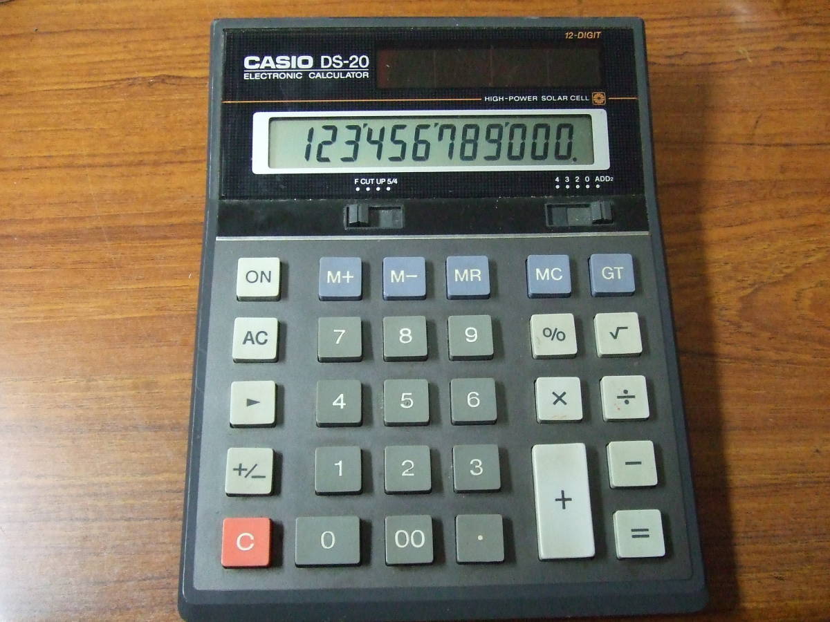 【傷や汚れあり】a571 希少！casio DS-20 電卓 12桁 中古 動作品 カシオ ソーラー 昭和レトロの落札情報詳細 - ヤフオク落札価格検索 オークフリー
