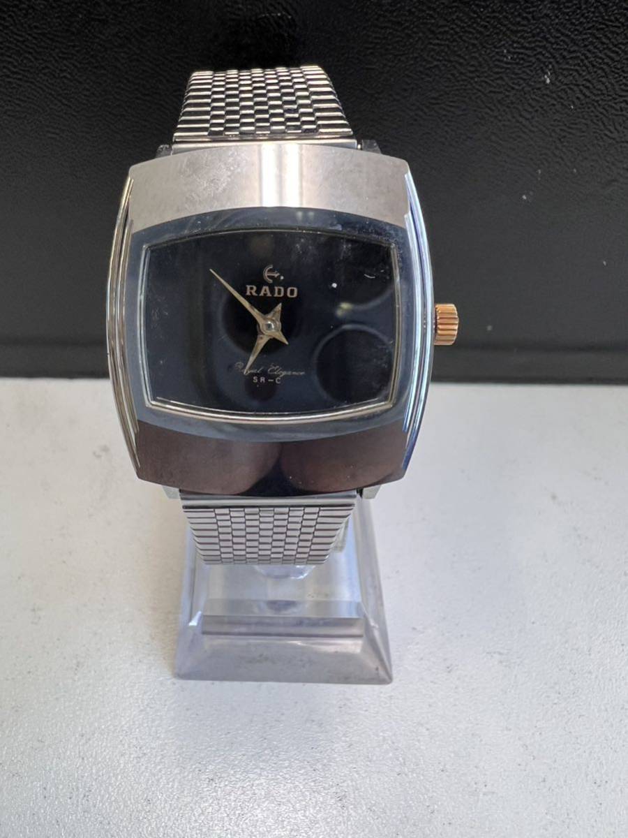 【やや傷や汚れあり】 RADO ラドー AT ロイヤルエレガンス SR-C スクエア 黒文字盤 メンズ腕時計 の落札情報詳細 - Yahoo ...
