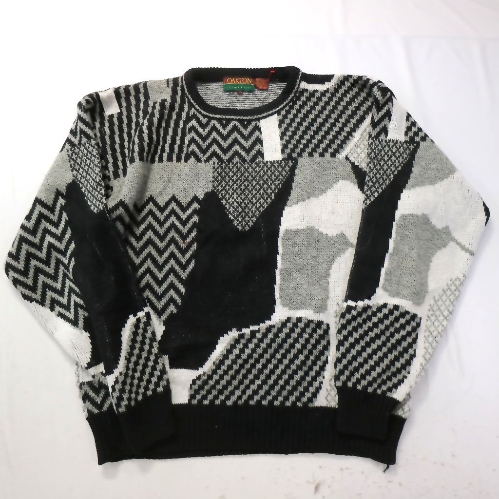 【やや傷や汚れあり】 素材MIX デザイン系ニット set 総柄 古着屋系 他 (メンズXL) 6枚セット まとめ売り 古着卸 1円スタート ...