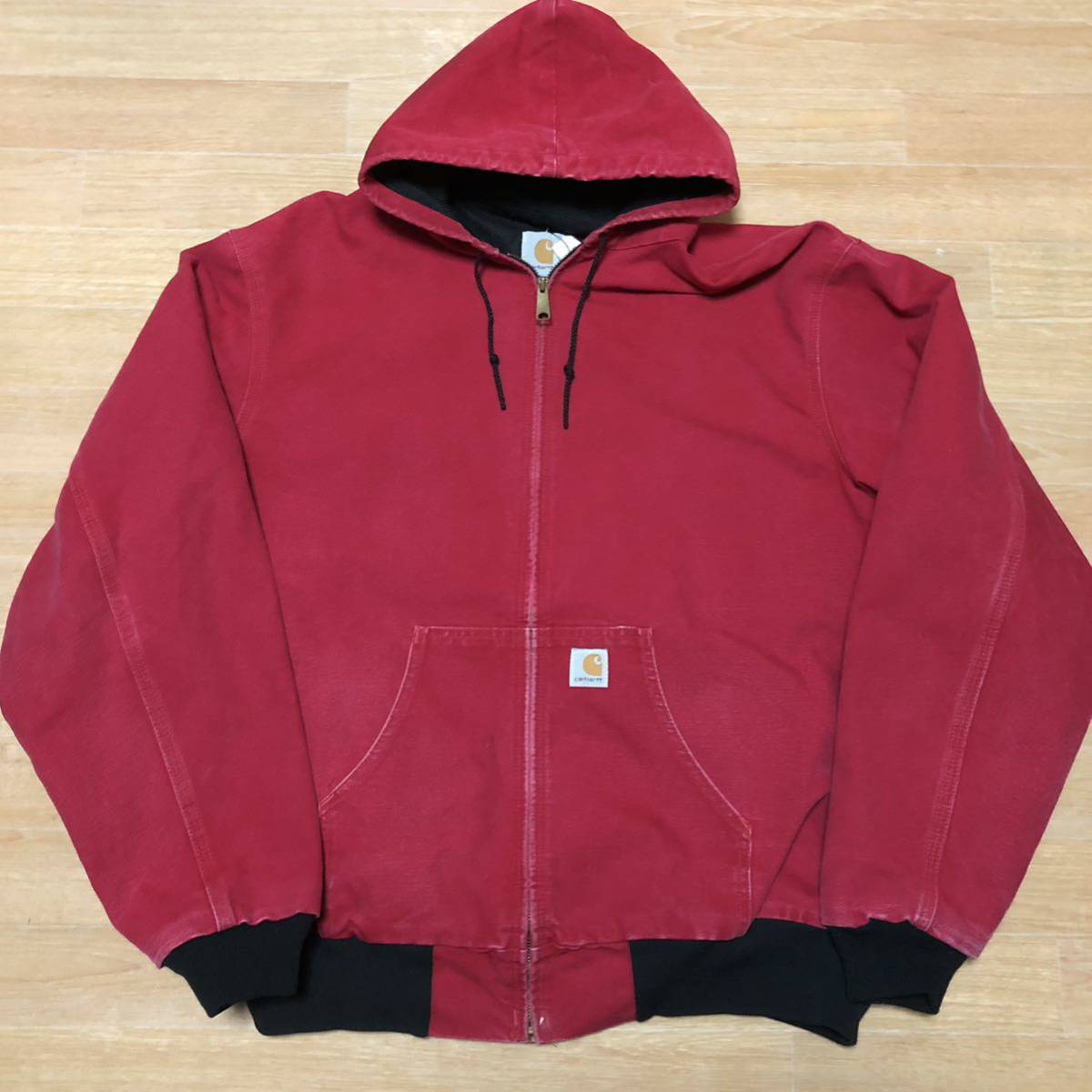 【目立った傷や汚れなし】90s USA製 carhartt アクティブジャケット XXL 赤 の落札情報詳細| ヤフオク落札価格情報 オークフリー