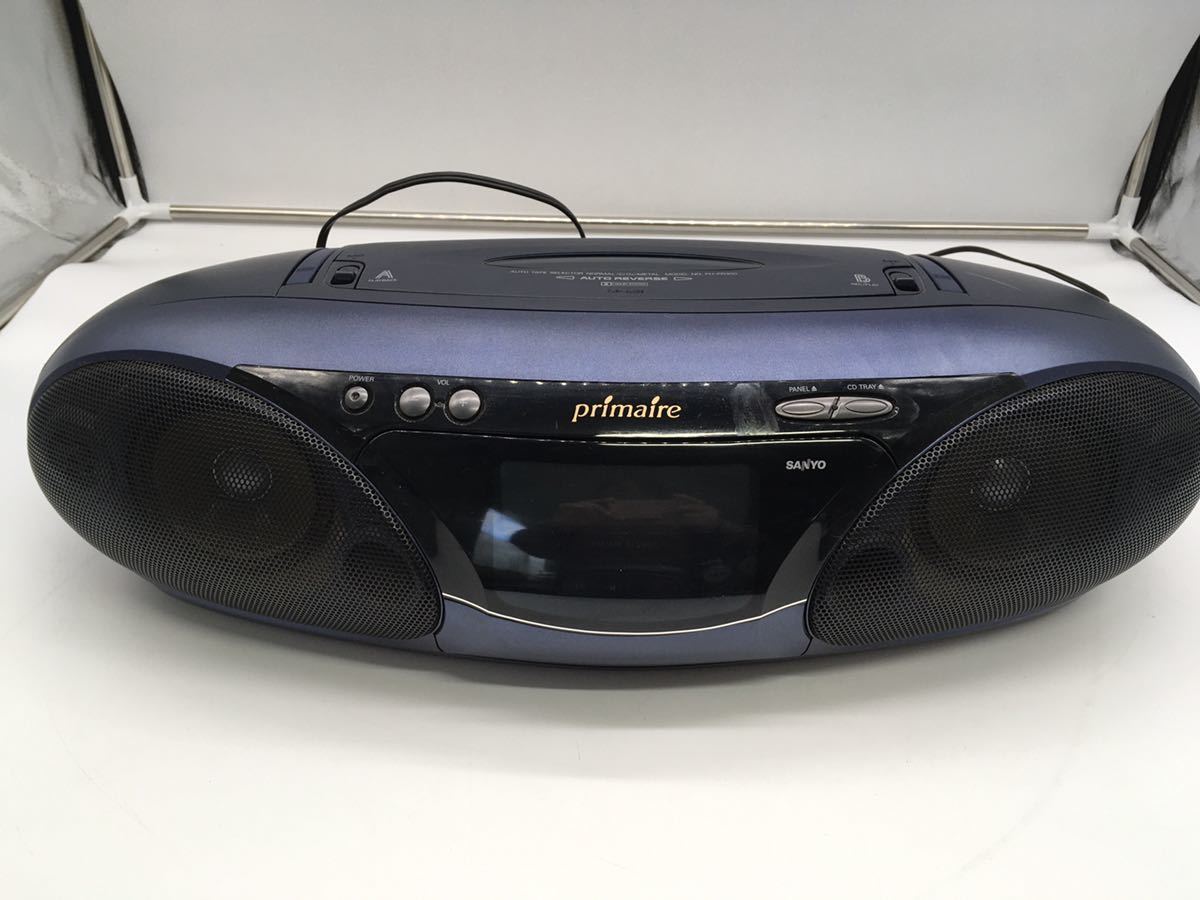 【やや傷や汚れあり】「4074/F3C」SANYO サンヨー CDラジカセ primaire PH-PR730 ダブルカセット Wカセット ...