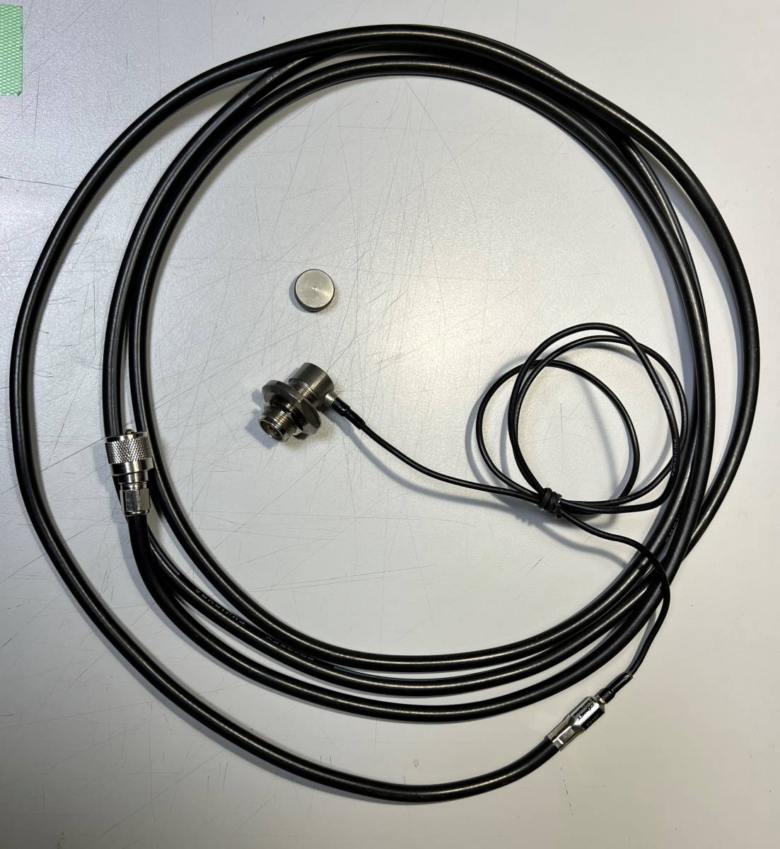 【未使用】送料無料 約4.8m MJ-MP 先端 テフロンケーブル 1.5D 同軸ケーブル アンテナ CB 漁業無線などに 基台 コネクタ ...