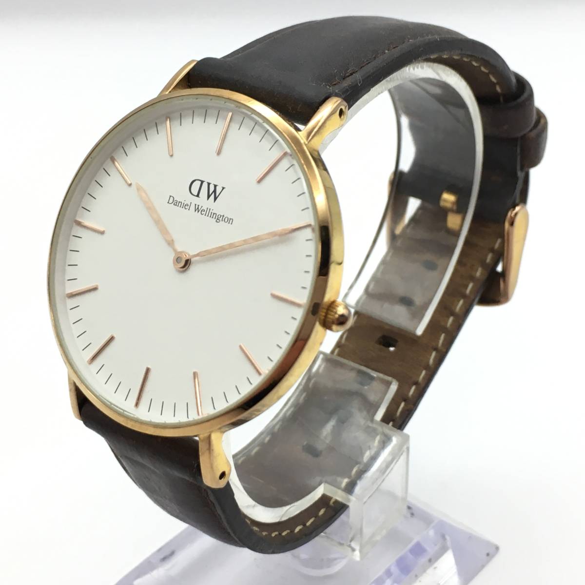 【目立った傷や汚れなし】ST-1343 Daniel Wellington/ダニエルウェリントン 2針 メンズ クォーツ 腕時計 レザーベルト ...