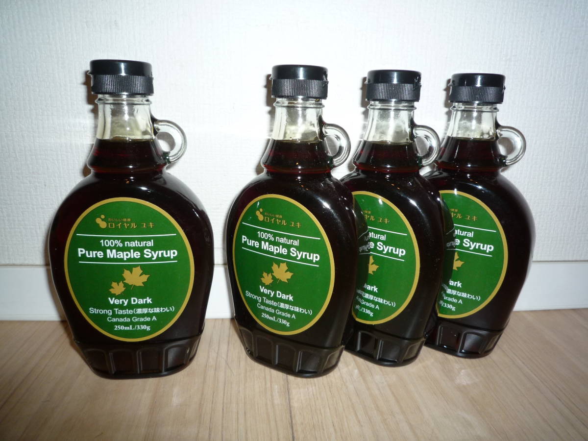 【未使用】【未使用】ロイヤルユキ「ピュアメープルシロップ（ベリーダーク）250ml/330g」×4本：賞味期限2024/10/12★かえでの樹液/原産国カナダの落札情報詳細 - ヤフオク落札 ...