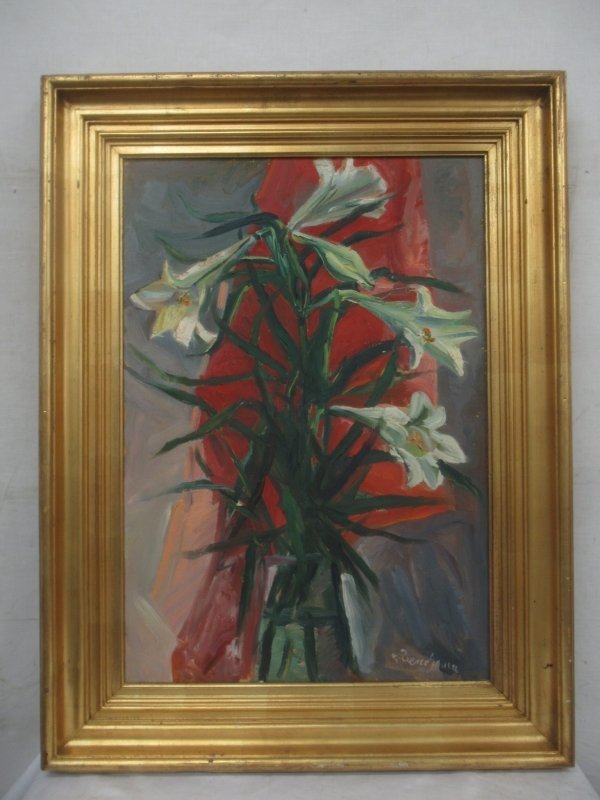 【傷や汚れあり】E2942 上野山清貢 2 百合花図 油彩 M15 額装の落札情報詳細 - ヤフオク落札価格検索 オークフリー