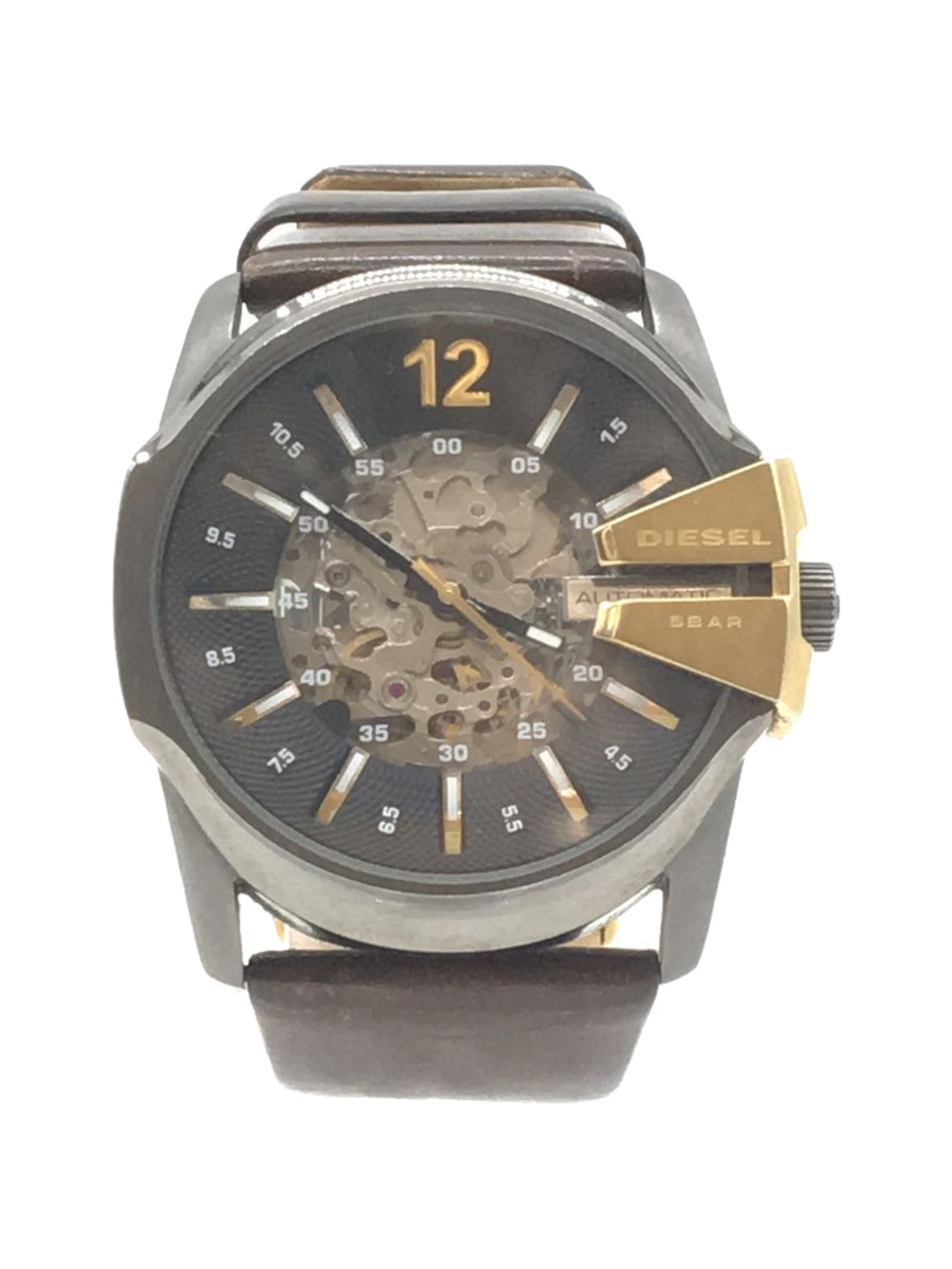 【やや傷や汚れあり】DIESEL オープンハート スケルトン 自動巻腕時計/アナログ/レザー/BLK/BRW/DZ-1730の落札情報詳細 - ヤフオク落札価格検索 オークフリー