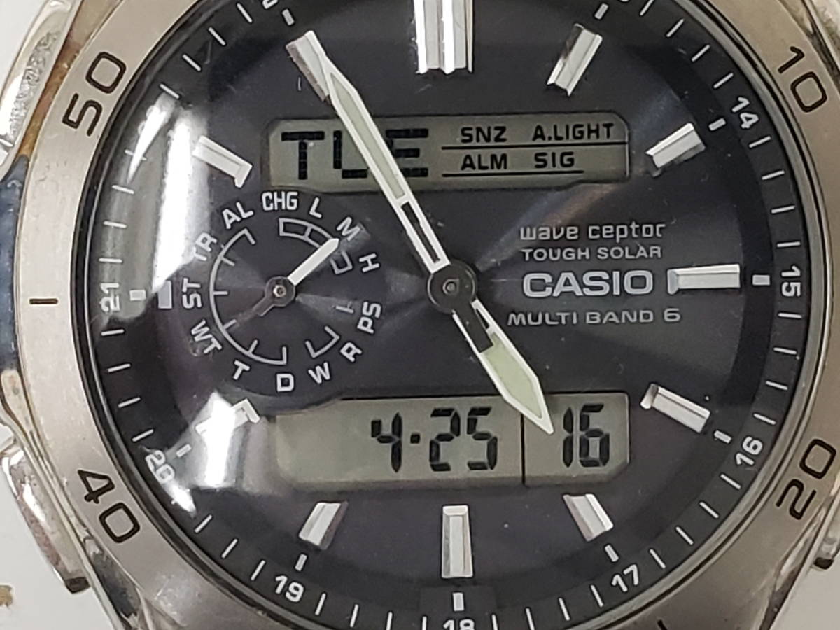 【やや傷や汚れあり】CASIO WAVE CEPTOR TOUGH SOLAR 【稼働品】 MULTI BAND 6 現状品 激安1円スタート ...