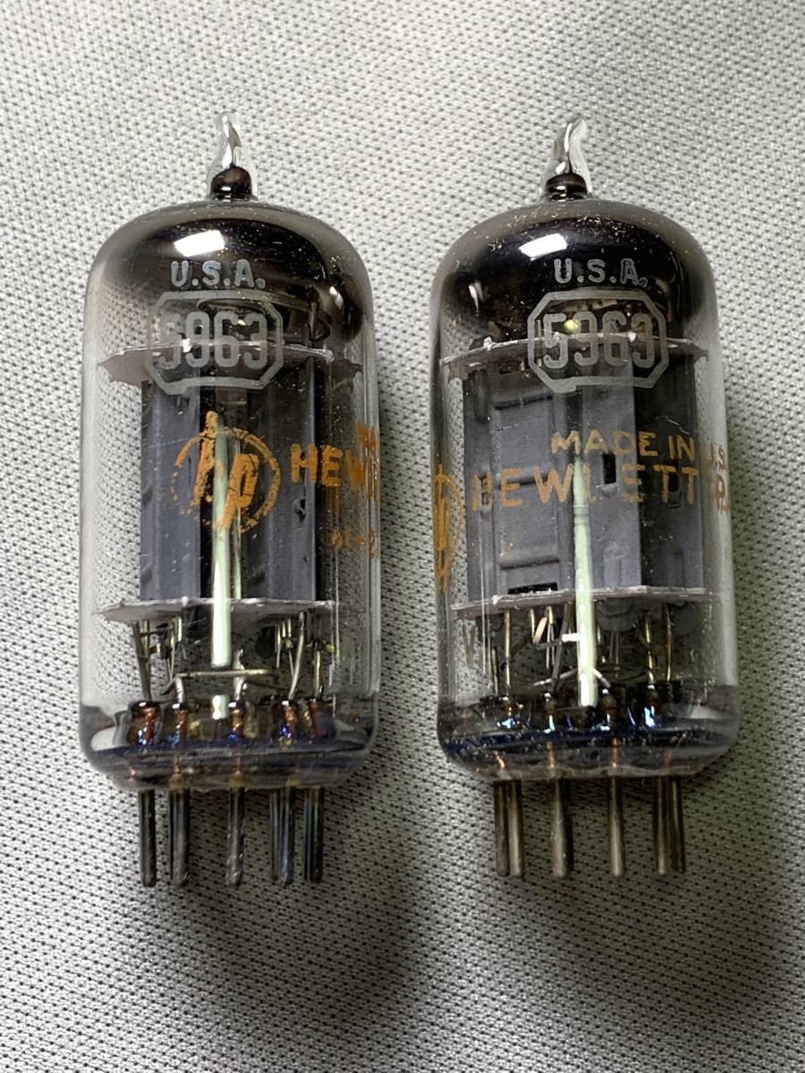 【未使用】NOS HP Hewlett-Packard ヒューレット・パッカード 5963 (ECC82 / 12AU7) 真空管 2本 （J ...