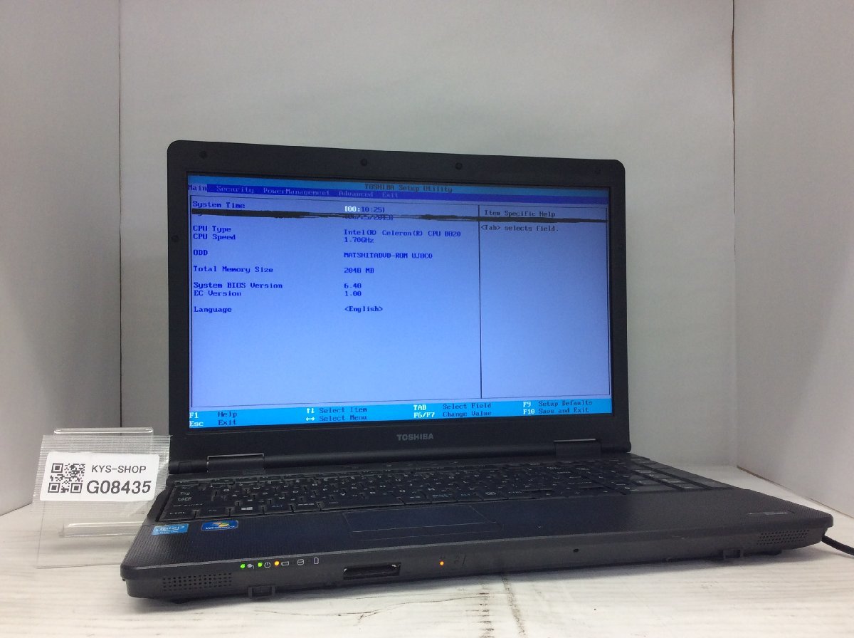 【傷や汚れあり】ジャンク/ TOSHIBA dynabook Satellite B452/F PB452FNBP27A5W Intel Celeron B820 メモリ2.05GB ...
