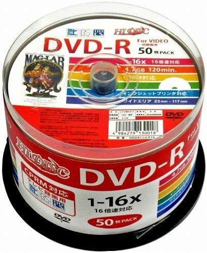 【未使用】(CPRM対応/16倍速/50枚) HDDR12JCP50 録画用DVD-R HI-DISCの落札情報詳細 - ヤフオク落札価格検索 オークフリー