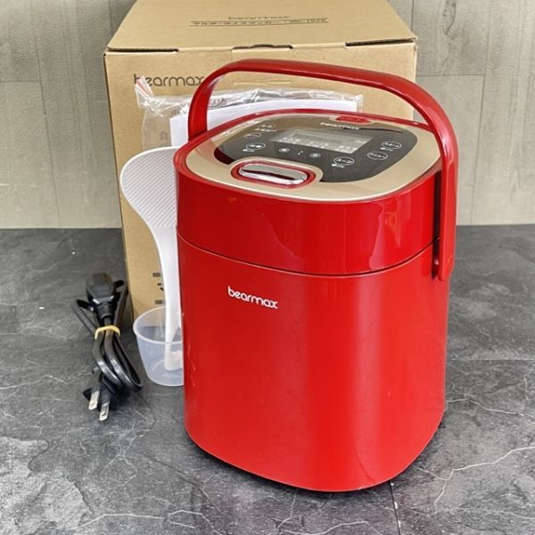 【目立った傷や汚れなし】展示品 bearmax クマザキエイム ベアーマックス マルチライスクッカー レッド MC-107R 2022年製 炊飯器 炊飯用量0.5～2.5合炊き /7610の ...