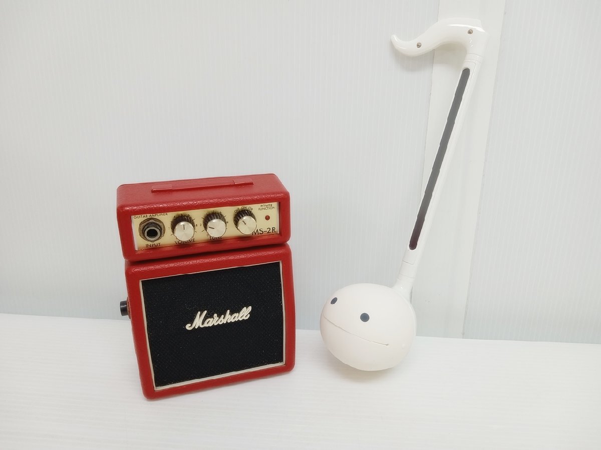 【全体的に状態が悪い】[7C-58-007-1] 楽器 オタマトーン ホワイト Marshall マーシャル ミニアンプ レッド MS-2R ...