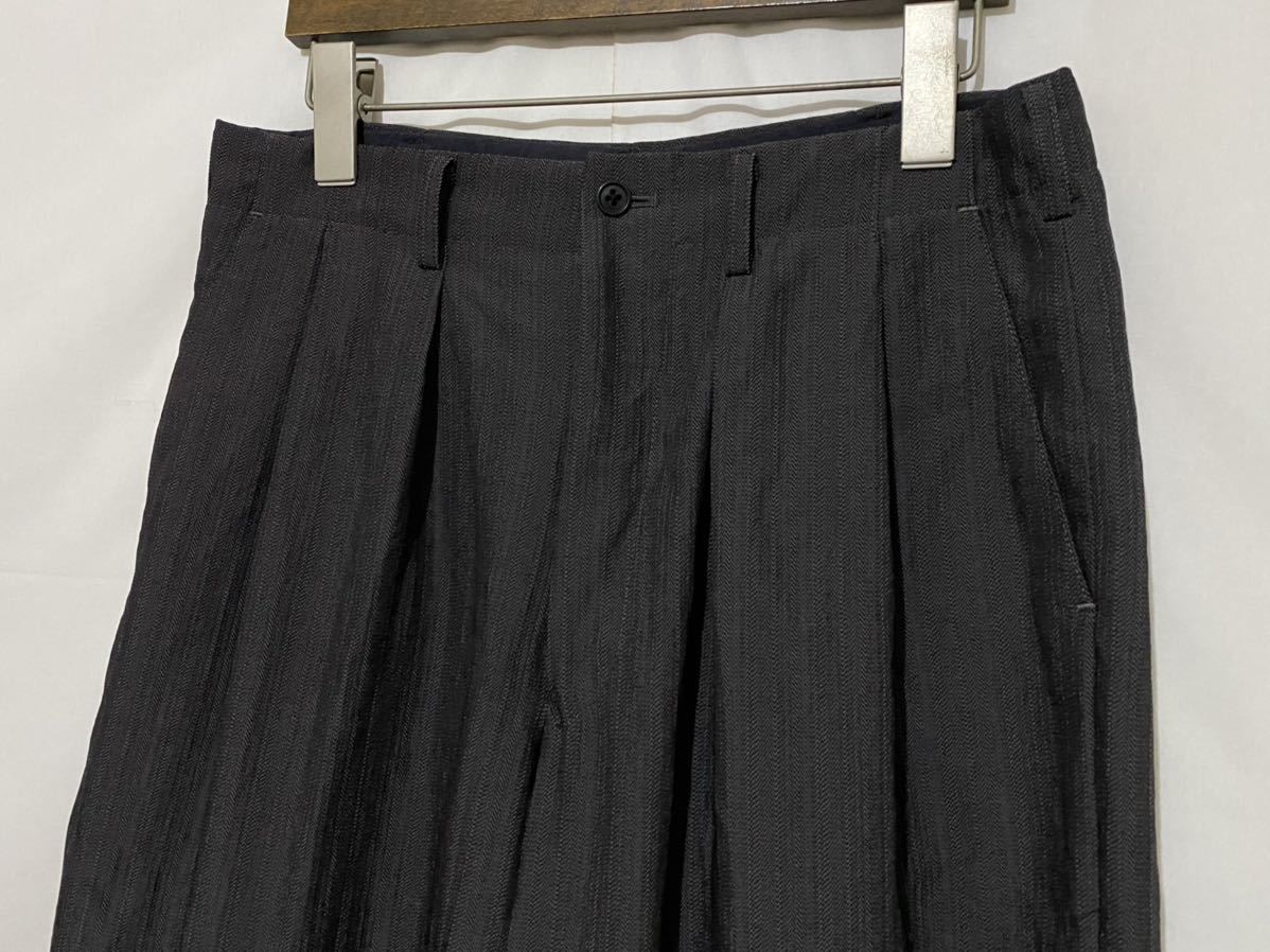 【やや傷や汚れあり】90s 00s Y's for men ワイズフォーメン ヴィンテージ yohji yamamoto ヨウジヤマモト 2タック ワイド スラックス パンツ レーヨン グレー ...