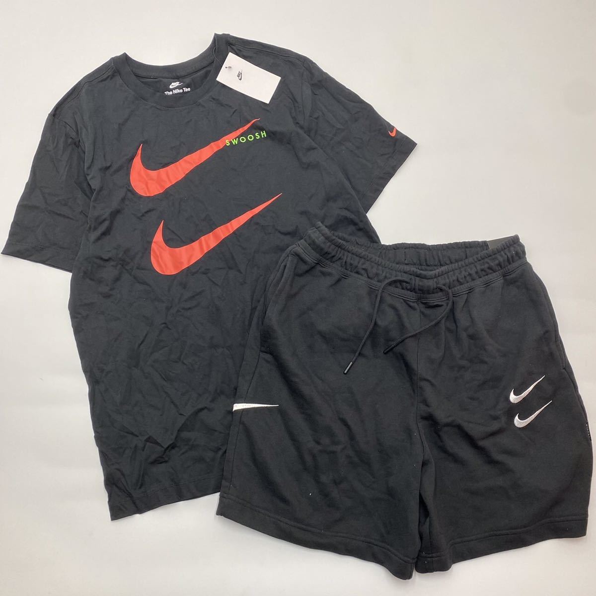 【未使用】NIKE ナイキ Tシャツ 半袖 スウェット ハーフパンツ ショートパンツ 上下セット スウォッシュ DJ4078-011 DB4958-010 サイズXLの落札情報詳細 ...