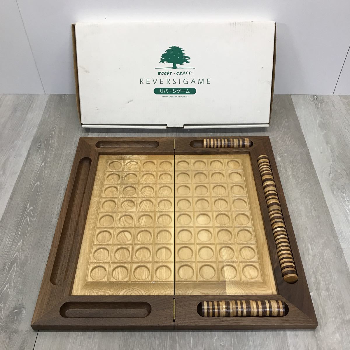 【目立った傷や汚れなし】677 木製 リバーシゲーム WOODY CRAFT オセロ 知育玩具 high quality wood ...