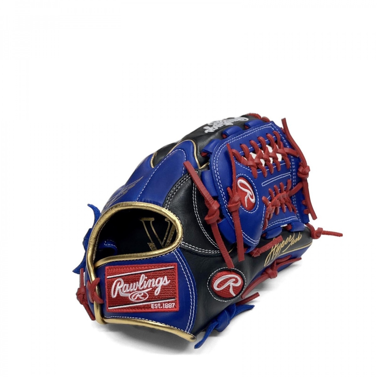 【目立った傷や汚れなし】美品 Rawlings ローリングス HYPER TECH COLOR SYNC ハイパーテックカラーシンク N55W ブラック ロイヤル 軟式グローブ オール ...