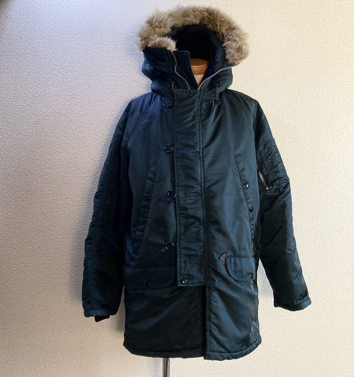 【目立った傷や汚れなし】【made in USA】SPIEWAK スピワック N-3B 38 M位 ネイビー IDEALジップ フライトジャケット N3B ミリタリー コヨーテファー USA製 ...