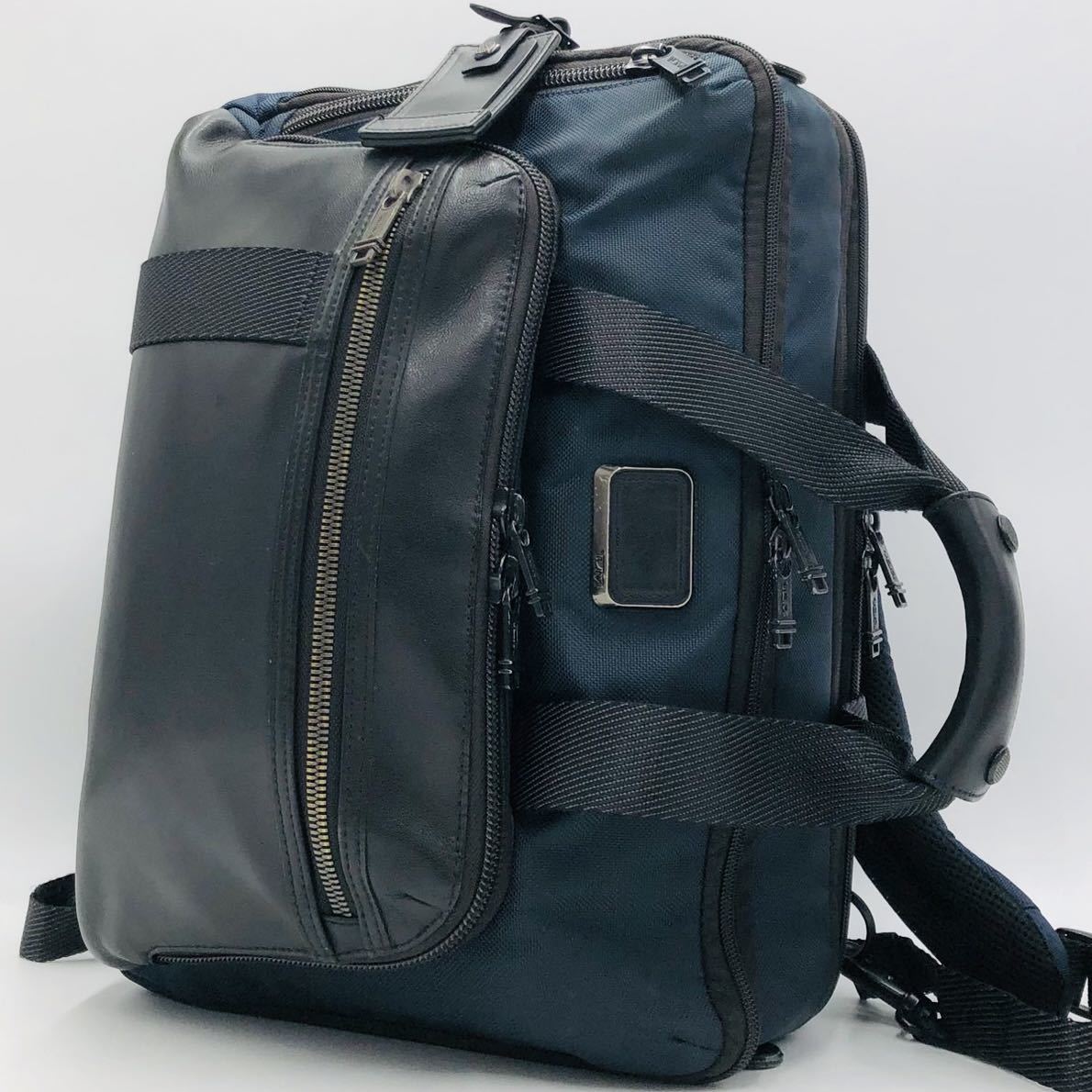 【目立った傷や汚れなし】1円~[超絶極美品] TUMI トゥミ 3way メンズ ビジネス リュックサック ショルダーバッグ ブリーフケース マウンテン レザー 2層 A4/PC可 青の落札 ...