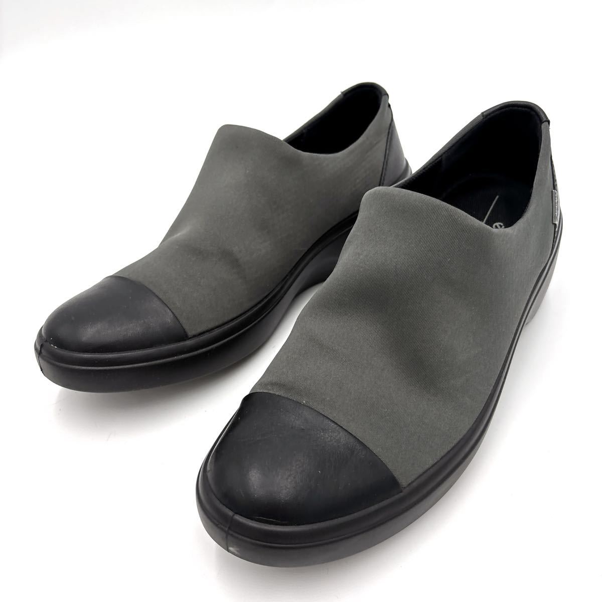 【やや傷や汚れあり】S ＊ 良品 履き心地抜群 '人気モデル' ecco エコー GORE-TEX ゴアテックス 本革 ダニッシュ 異素材切り替え スリッポン EU38 24cmの落札情報詳細 ...