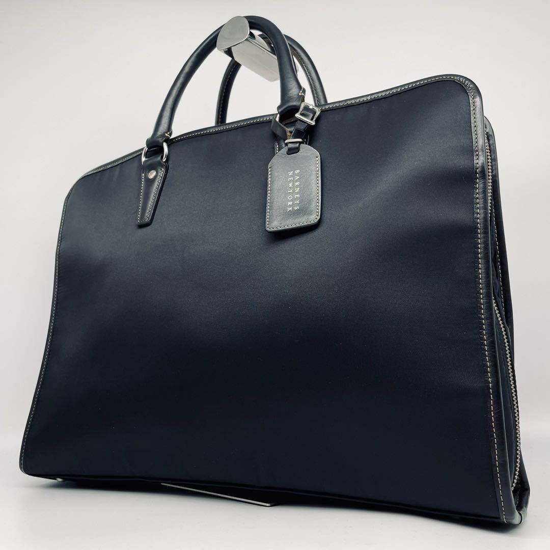 【目立った傷や汚れなし】1円~【希少 極美品】 PORTER BARNEYS NEWYORK ポーター×バーニーズニューヨーク メンズ ビジネスバッグ ブリーフケース レザー A4/PC可 黒 ...