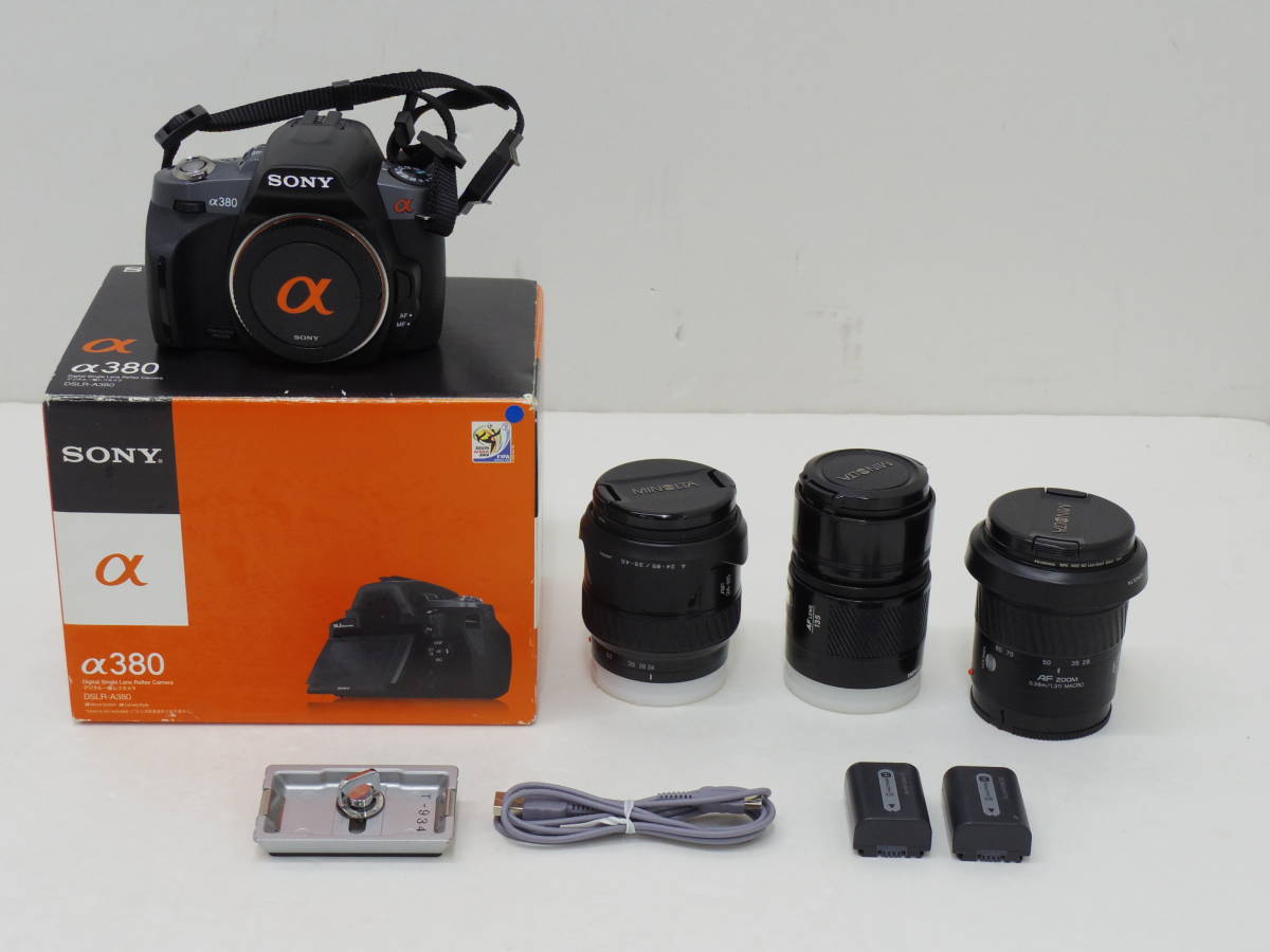 【傷や汚れあり】1016415C★ 【ジャンク】SONY α380 DSLR-A380 デジタル一眼レフ デジタルカメラ MINOLTAレンズ ...