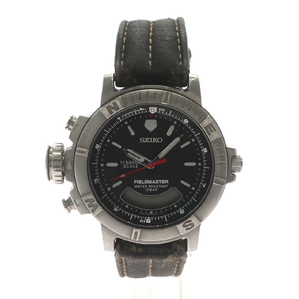 【やや傷や汚れあり】1円スタート SEIKO セイコー FIELDMASTER フィールドマスター H801-6040 クォーツ QZ 回転 ...