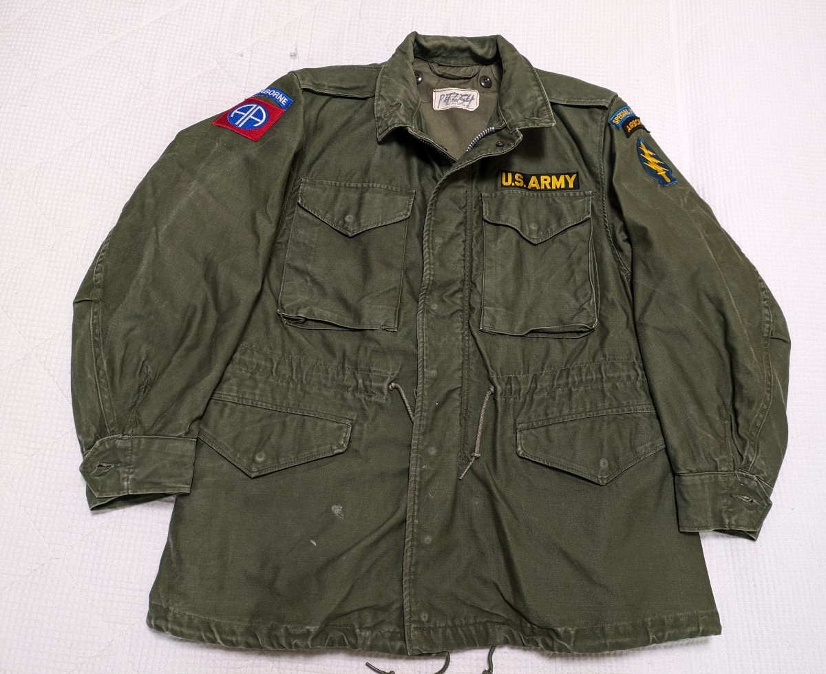 【やや傷や汚れあり】【希少 美品】 米軍 実物 1964 US ARMY M51 フィールド ジャケット Medium Short M-S ...