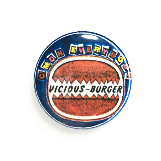 【未使用】缶バッジ 25mm Sex Pistols セックスピストルズ Vicious Burger Punk パンク Pil John
