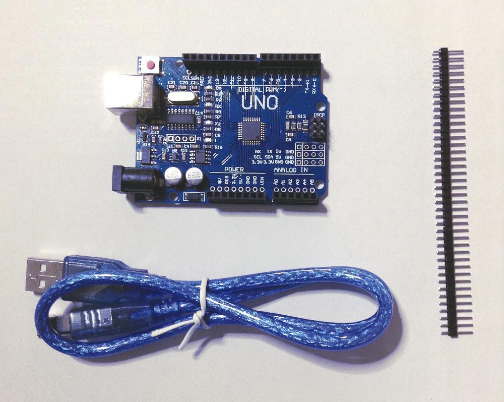 【未使用】未使用 動作品 Arduino Uno R3 互換品 Atmega328p Ch340 + Usb20ケーブル + ピンヘッダ