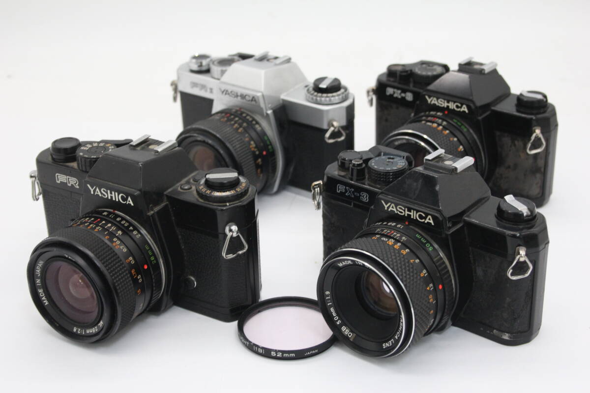 【傷や汚れあり】Y466 ヤシカ Yashica FX-3 DSB 50mm F1.9 FR ブラック FR II ML 28mm F2.8 ボディレンズ4台セット ジャンクの落札情報詳細 ...