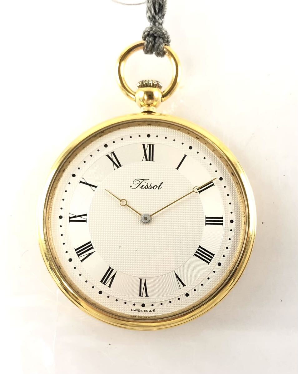 【傷や汚れあり】【ST73】稼動品 TISSOT ティソ 手巻き ホワイト文字盤 ポケットウォッチ ゴールド系 ホワイト文字盤 メンズ 懐中 ...