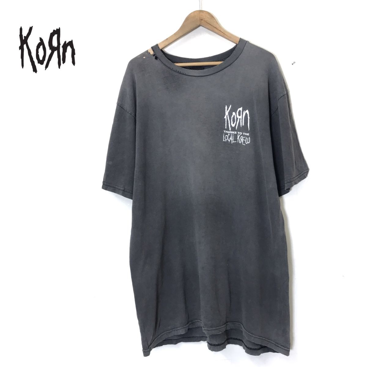 【傷や汚れあり】A273-Nold 00s KORN LOCAL CREW コーン 半袖Tシャツ カットソー PONYコラボ バンT ...