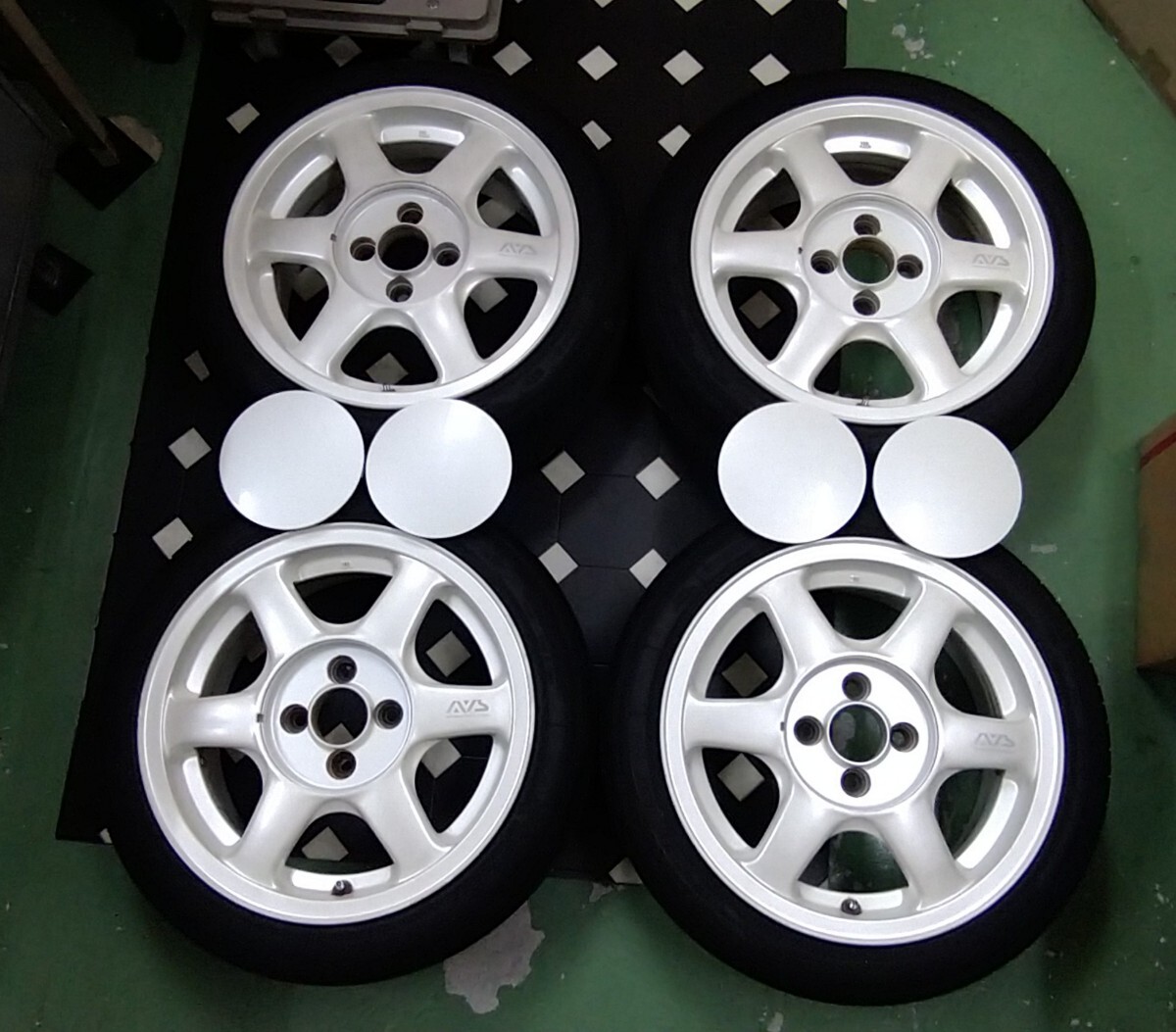 【傷や汚れあり】 ヨコハマ AVS VS6 15×6.5J +42 4穴100 165/50R15 4本セット Model6 モデル6 VS ...