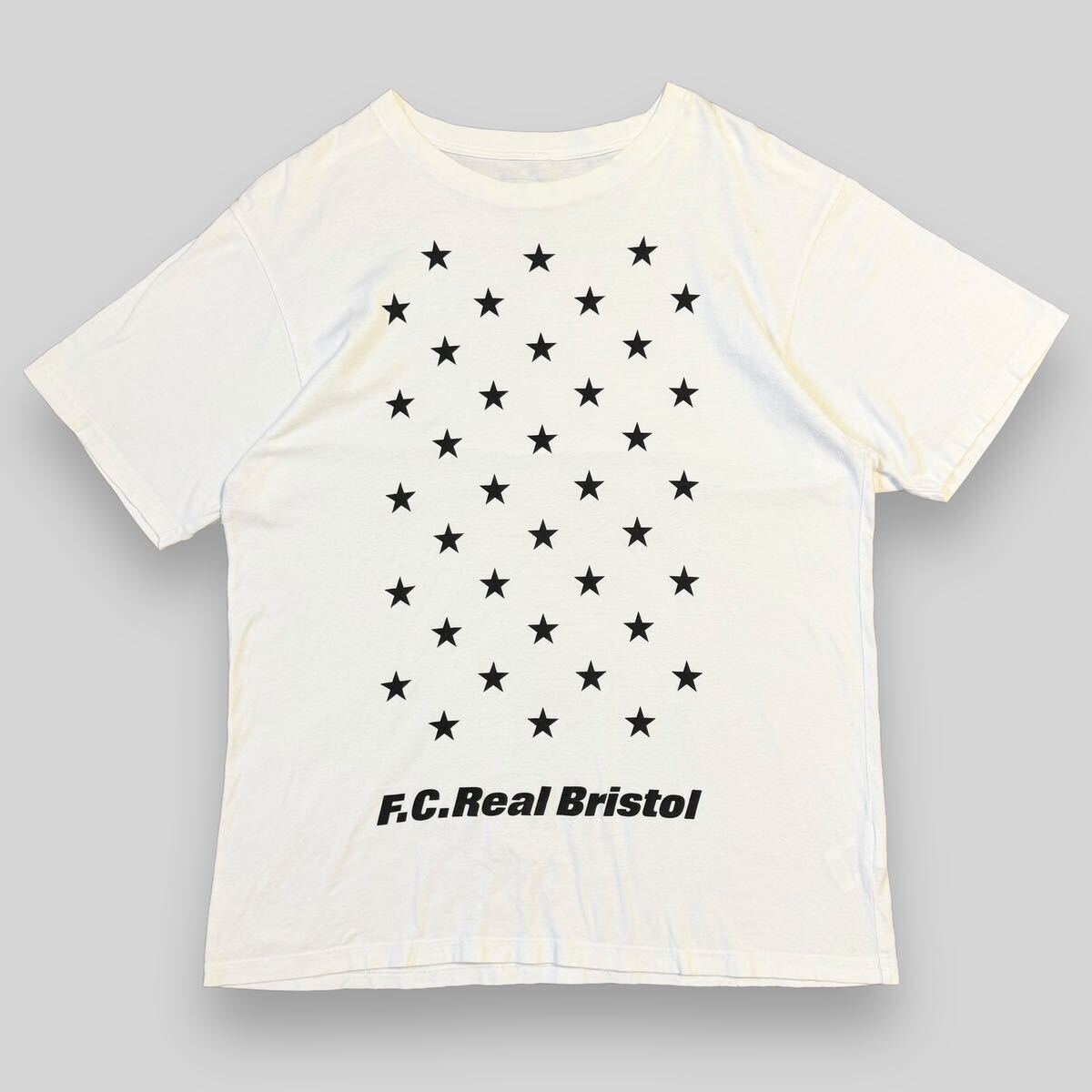 【目立った傷や汚れなし】希少！ F.C Real Bristol ブリストル 星 大判 プリント Tシャツ L 白 エフシーレアルブリストル F.C.R.B. fcrb SOPHNET ...
