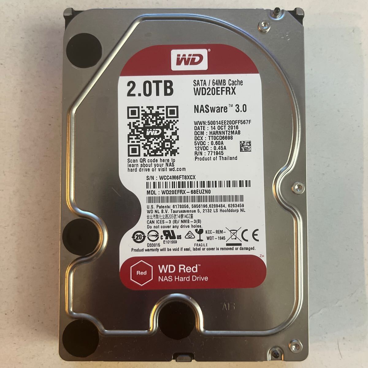 【やや傷や汚れあり】【高スペック】 WD ULTRASTAR SATA DC HA210 Western Digital HDD 2TB ...