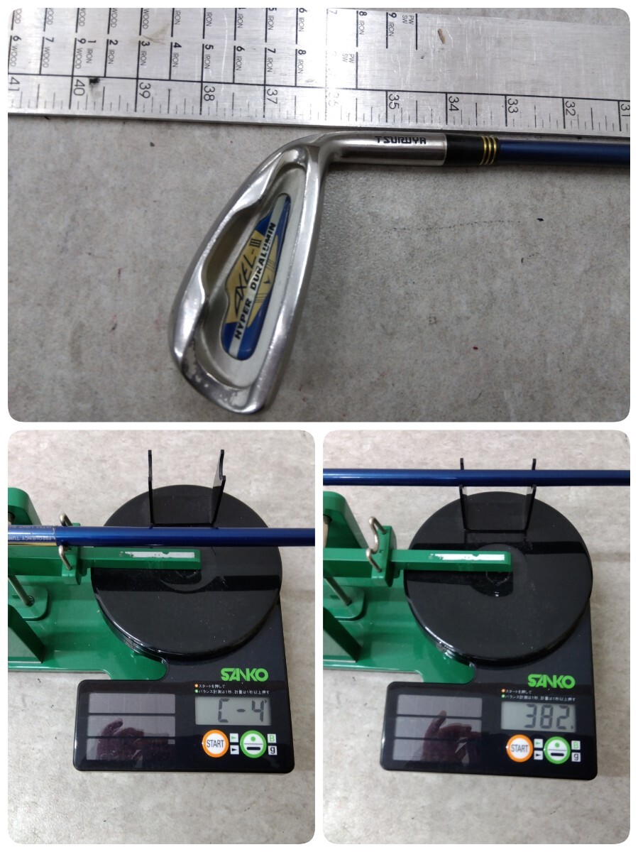 【傷や汚れあり】TSURUYA ツルヤ AXEL−Ⅲ HYPER DURALUMIN 9本セット (4-9,P,A,S) flex:不明 オリジナルカーボンシャフト メンズ右 アイアンセットの ...