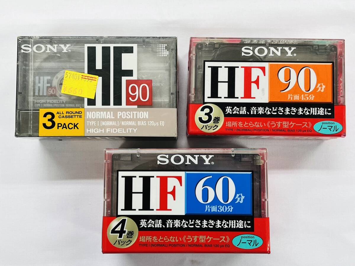 【未使用に近い】〇Y664 未使用 SONY HF90/HF60 カセットテープ 10本まとめて ノーマルポジション 4C-60HFA 3C ...